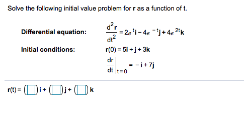 Solved Solve the following initial value problem for r as a | Chegg.com