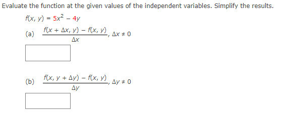 Solved = Evaluate the function at the given values of the | Chegg.com