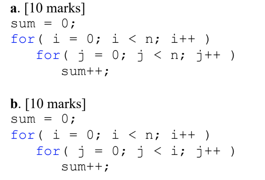 Solved Compute the time complexity of the following program | Chegg.com