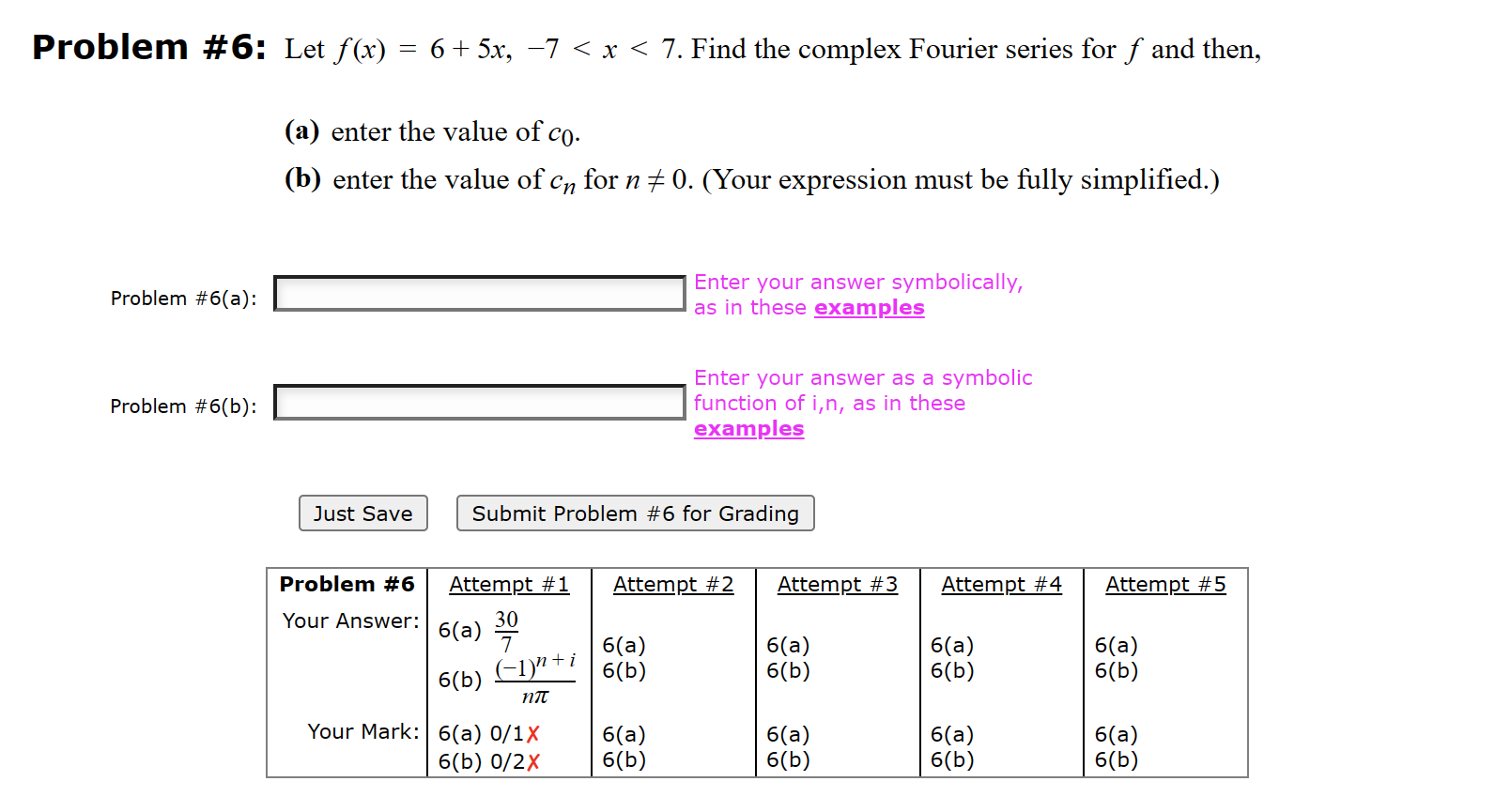 Solved Problem # 6: Let fc0cnn≠0i,nf(x)=6+5x,-7. ﻿Find the | Chegg.com