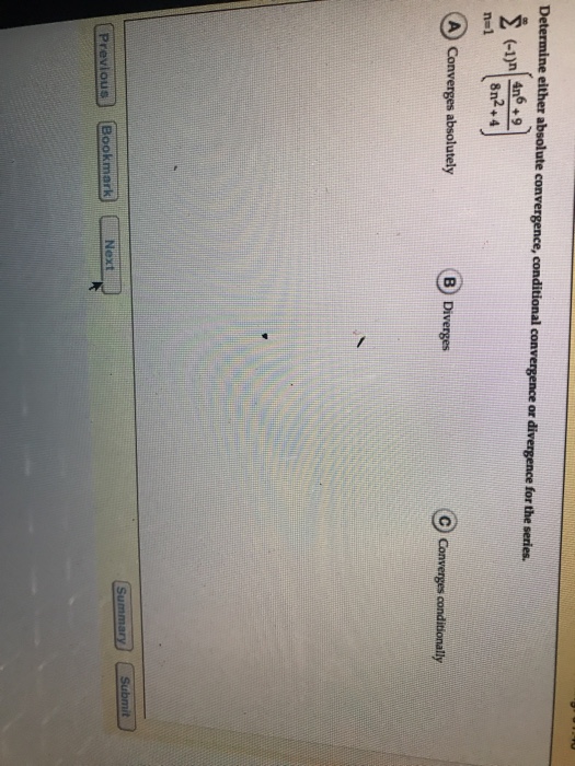 Solved Determine either absolute convergence, conditional | Chegg.com Solved Determine either absolute convergence, conditional | Chegg.com