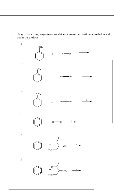 Solved 1. Using curve arrows, reagents and condition | Chegg.com
