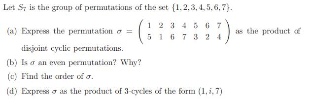 Solved Let Sy is the group of permutations of the set {1, 2, | Chegg.com