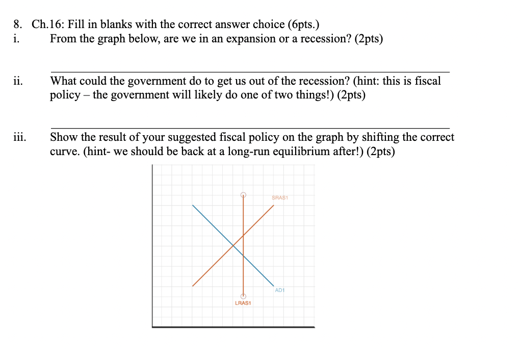 Solved Ch.16: Fill in blanks with the correct answer choice | Chegg.com