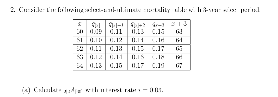 A is the expected present value of a benefit due at | Chegg.com