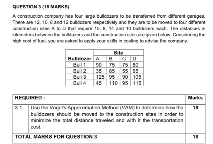 Solved A construction company has four large bulldozers to | Chegg.com