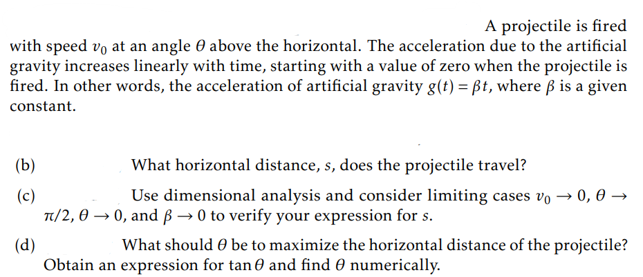 Solved A projectile is fired with speed v0 at an angle θ | Chegg.com