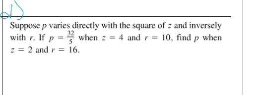 Solved Suppose p varies directly with the square of z and | Chegg.com