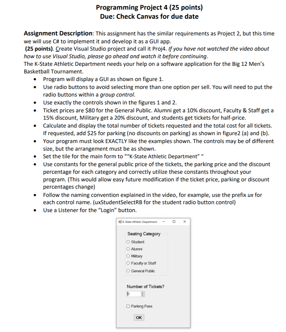 Programming Project 4 (25 points) Due: Check Canvas | Chegg.com