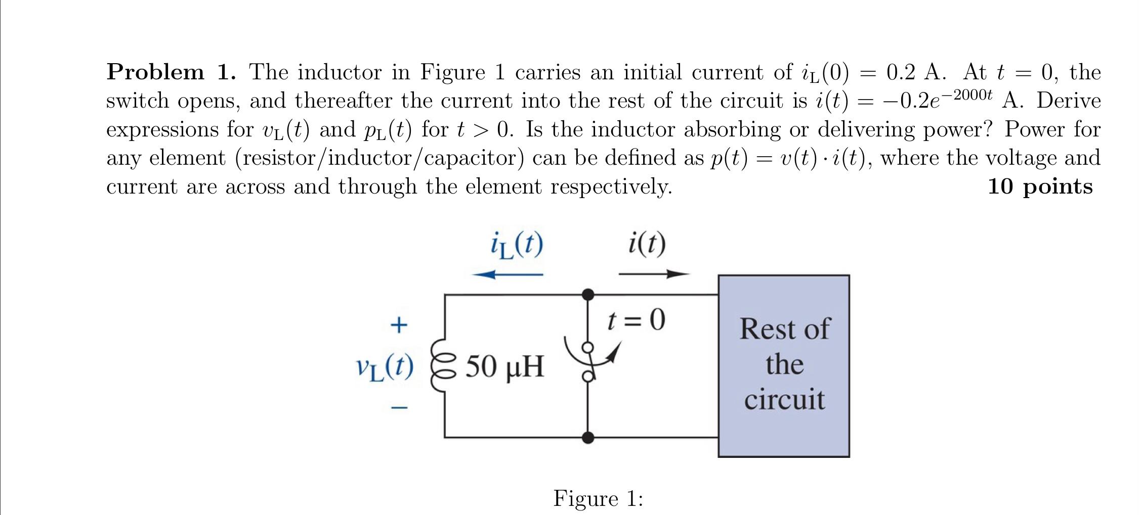 Solved Problem 1. The inductor in Figure 1 carries an | Chegg.com