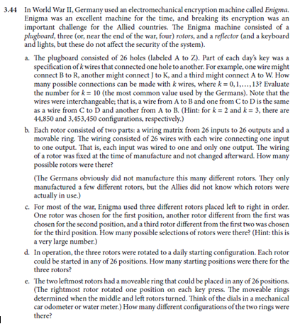 Solved 14 In World War II, Germany used an electromechanical | Chegg.com