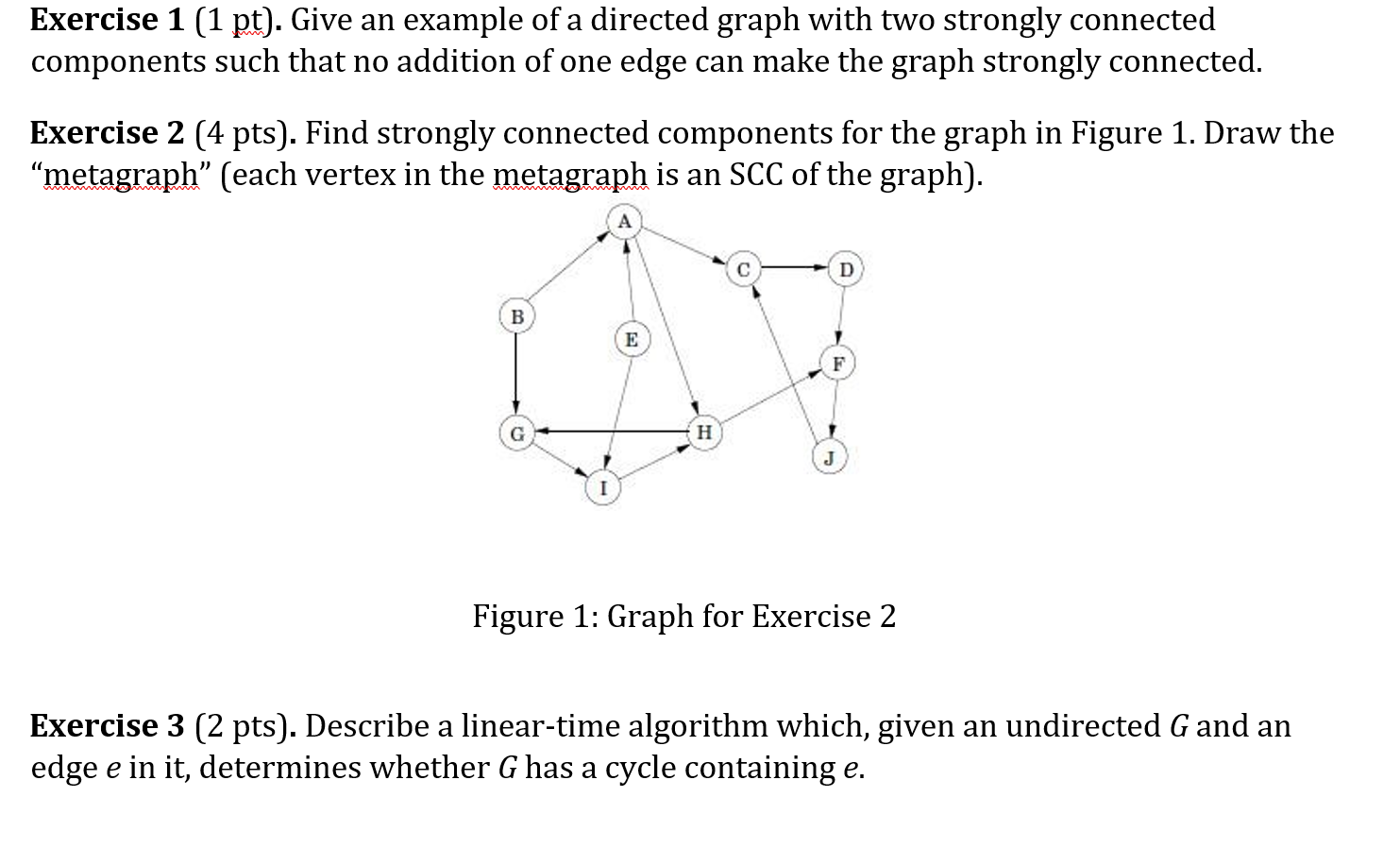 Solved Exercise 1 (1 pt). Give an example of a directed | Chegg.com