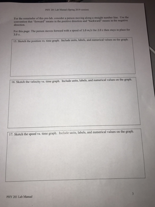 Solved Phy 201 Lab Manual Spring 2019 Version For The