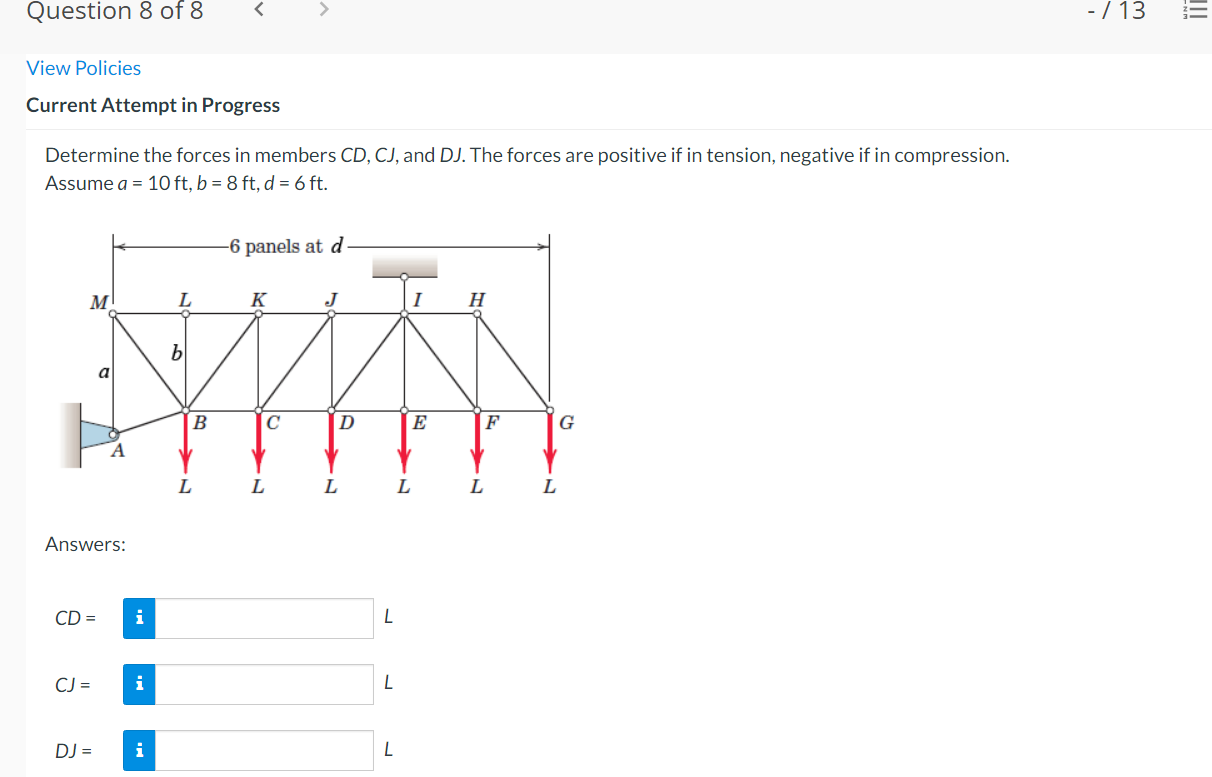 Solved く Question 8 of 8 > - / 13 I View Policies Current | Chegg.com