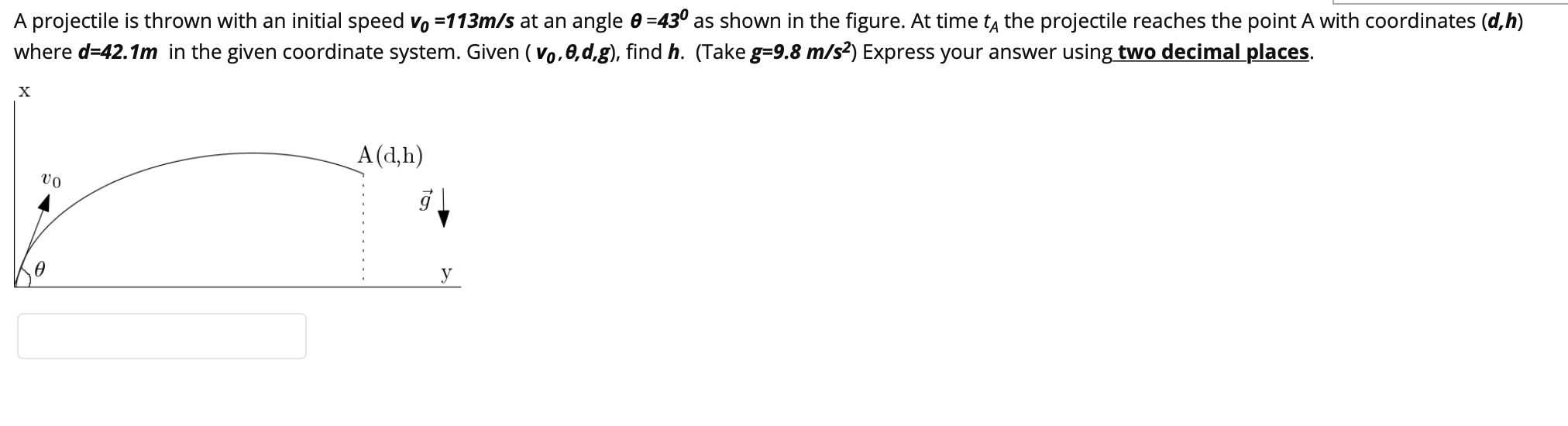 Solved A projectile is thrown with an initial speed Vo | Chegg.com
