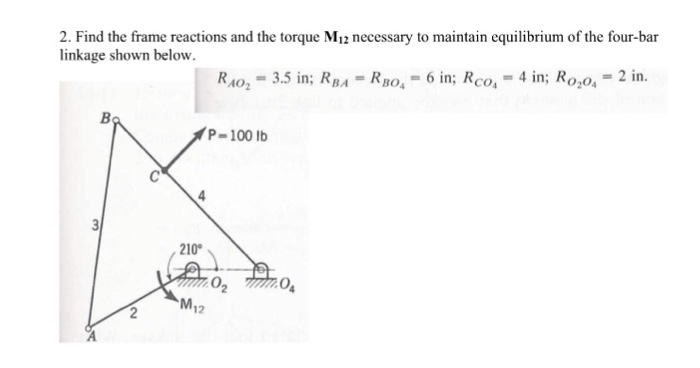 Solved Find the frame reactions and the torque M_12 | Chegg.com