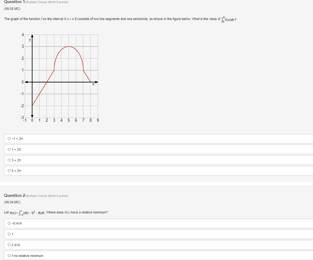 Solved Question 3(Multiple Choice Worth 6 points) (06.02 MC) | Chegg.com