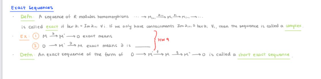 Solved Exact Sequences DefniA sequence of R modules | Chegg.com