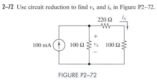 Solved 2–72 Use circuit reduction to find Vx and is in | Chegg.com