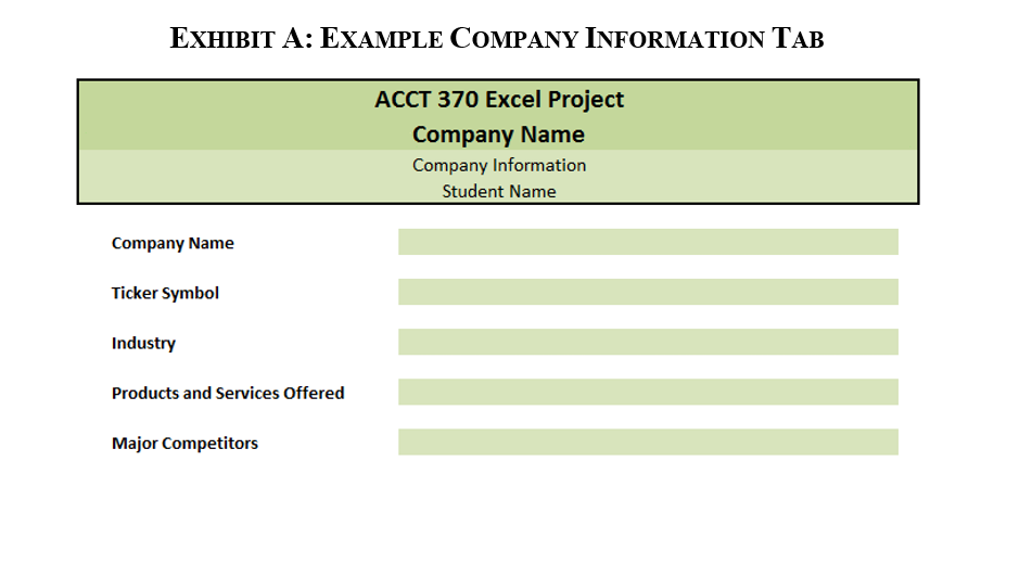 EXHIBIT A: EXAMPLE COMPANY INFORMATION TAB ACCT 370 | Chegg.com