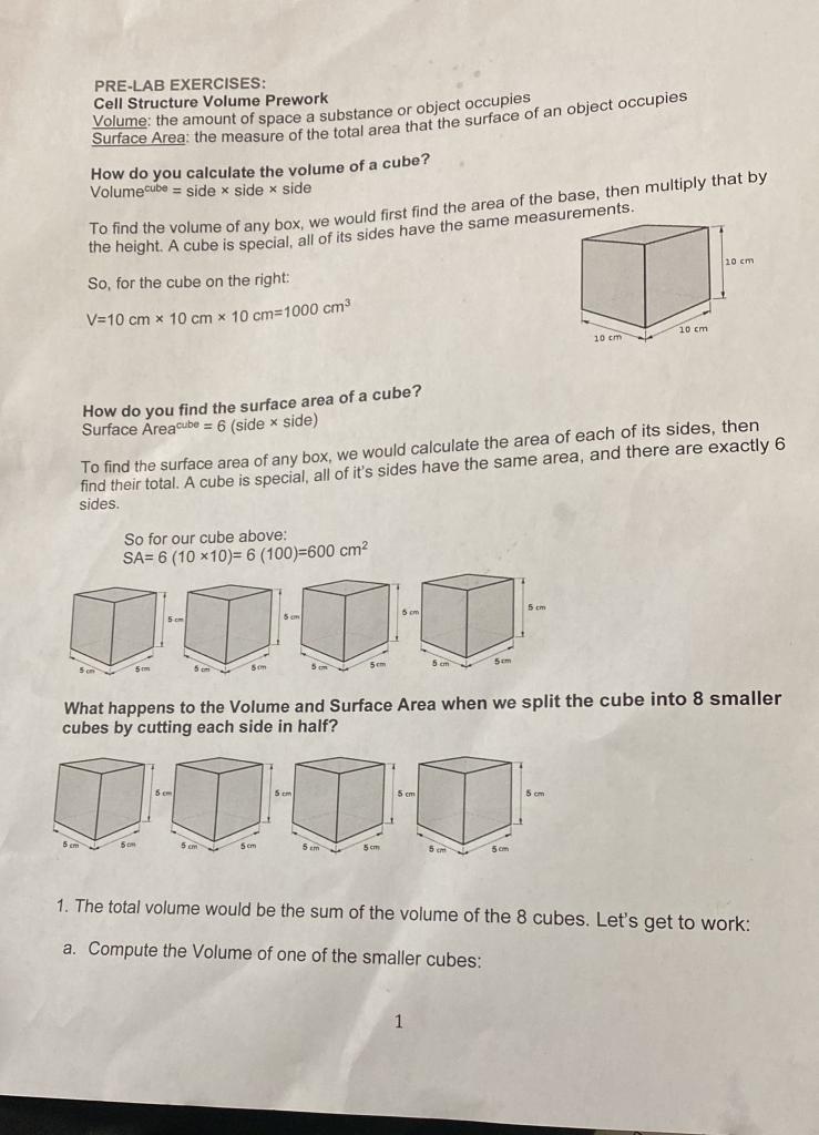 Solved b. There are 8 cubes total, so the total volume is 8 | Chegg.com