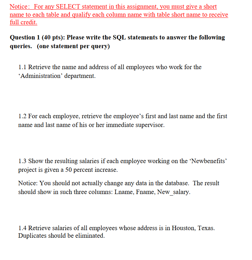 Solved DATABASE: QUESTIONS (Answer any amount, appreciate | Chegg.com