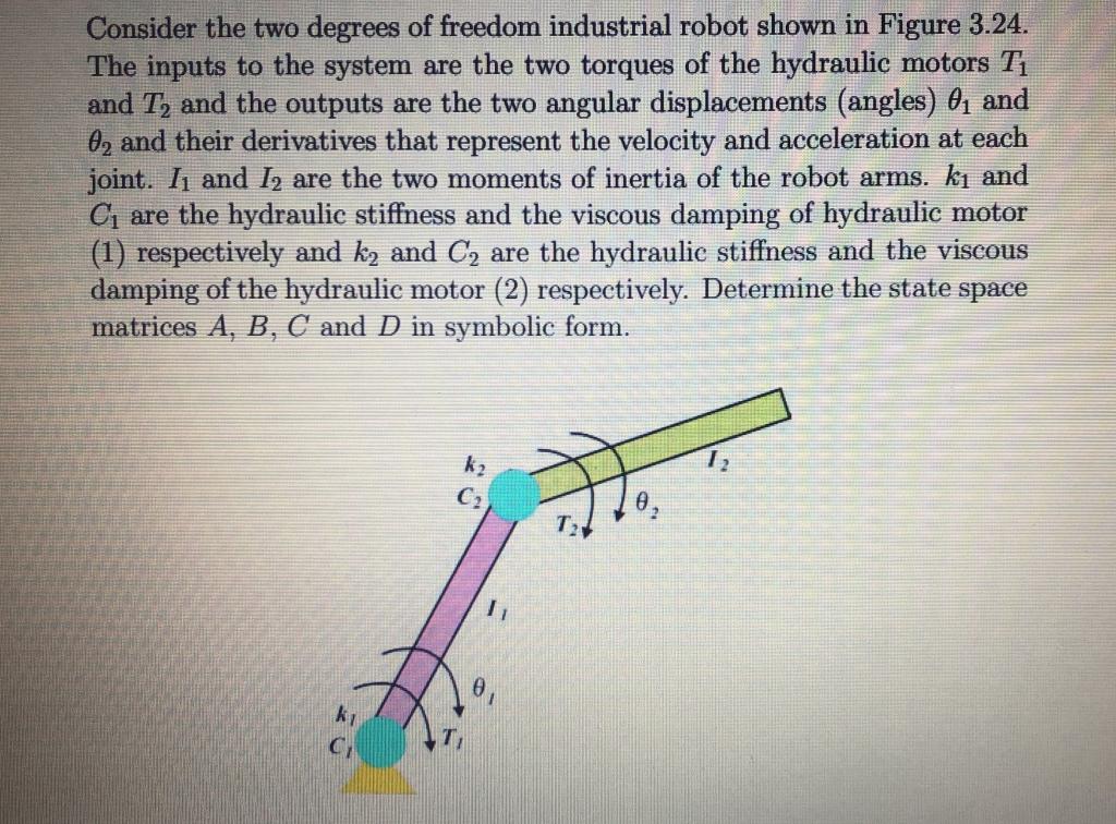 Solved Consider the two degrees of freedom industrial robot | Chegg.com