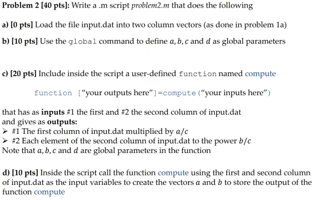 Solved MATLAB Question: file input.dat: 0.980796677 | Chegg.com