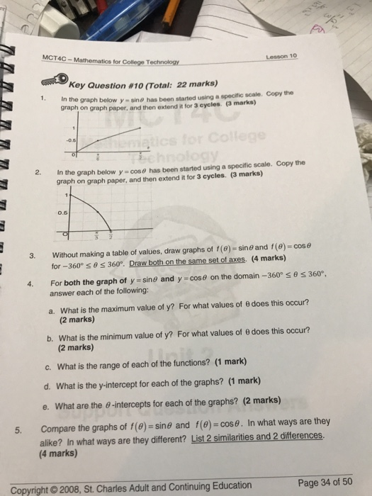 Solved MCT4C-Mathematics for College Technology Lesson 10 | Chegg.com