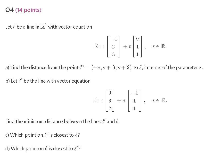 Solved et ℓℓ be a line in R3R3 with vector equation x⃗ | Chegg.com