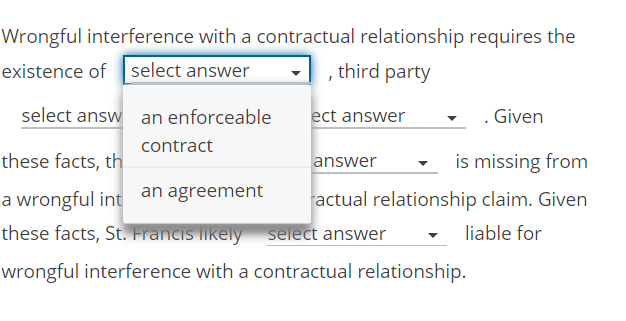 Solved Wrongful interference with a contractual relationship | Chegg.com