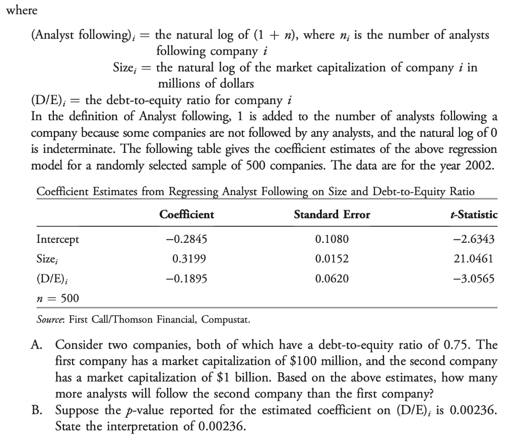 Solved There is substantial cross-sectional variation in the | Chegg.com