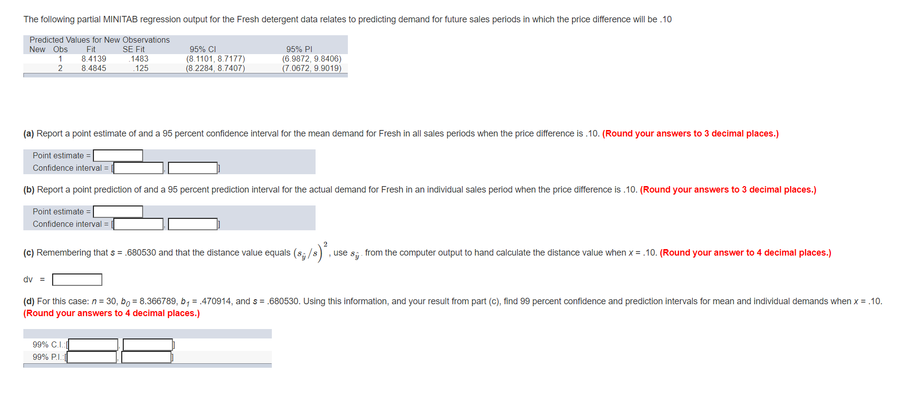 Solved The following partial MINITAB regression output for | Chegg.com