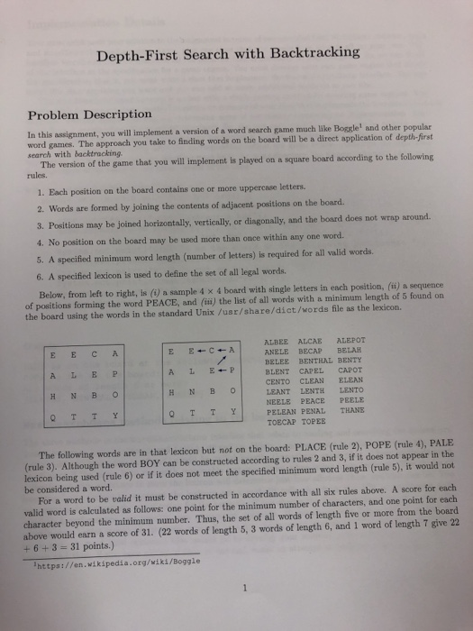 Solved Develop a class that implement the WordSearchGame | Chegg.com