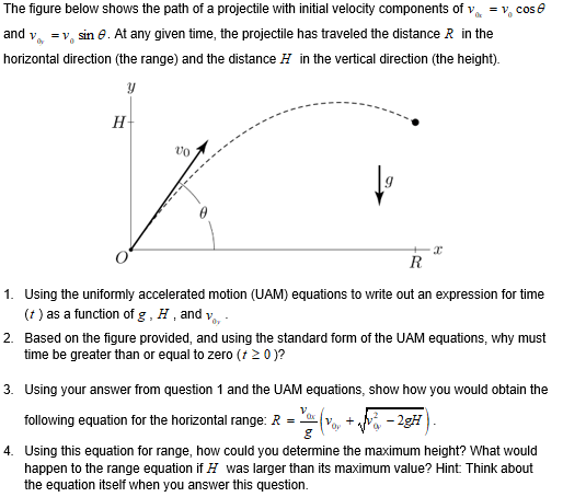Solved The figure below shows the path of a projectile with | Chegg.com