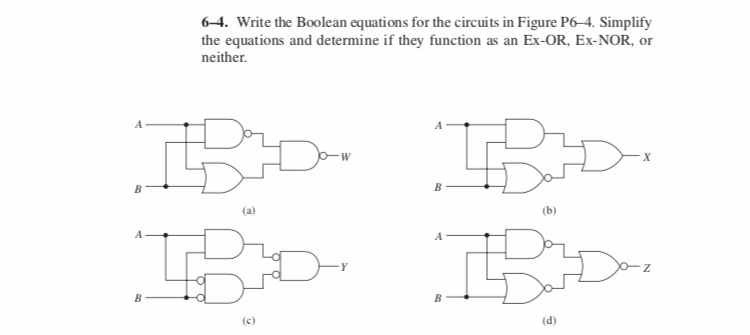 Solved 6-4. Write the Boolean equations for the circuits in | Chegg.com