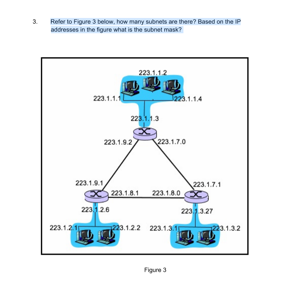 Solved Refer to Figure 3 below, how many subnets are there? | Chegg.com