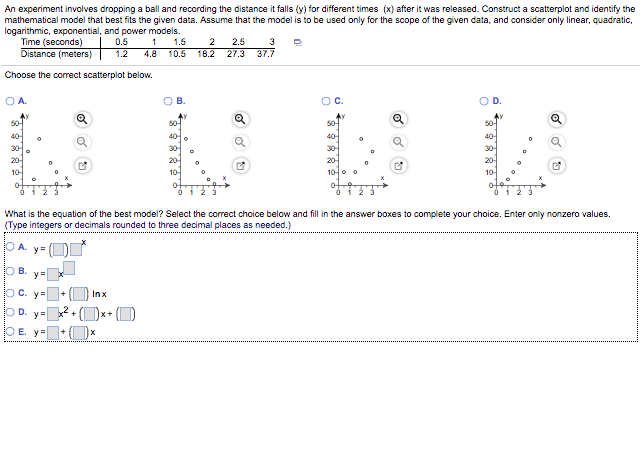 Solved An experiment involves dropping a ball and recording | Chegg.com