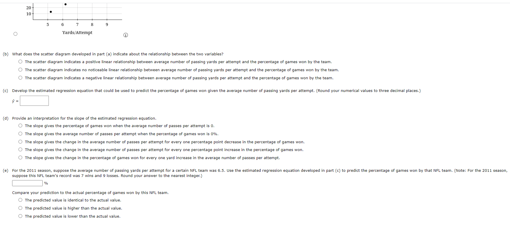 Solved The National Football League (NFL) records a variety | Chegg.com