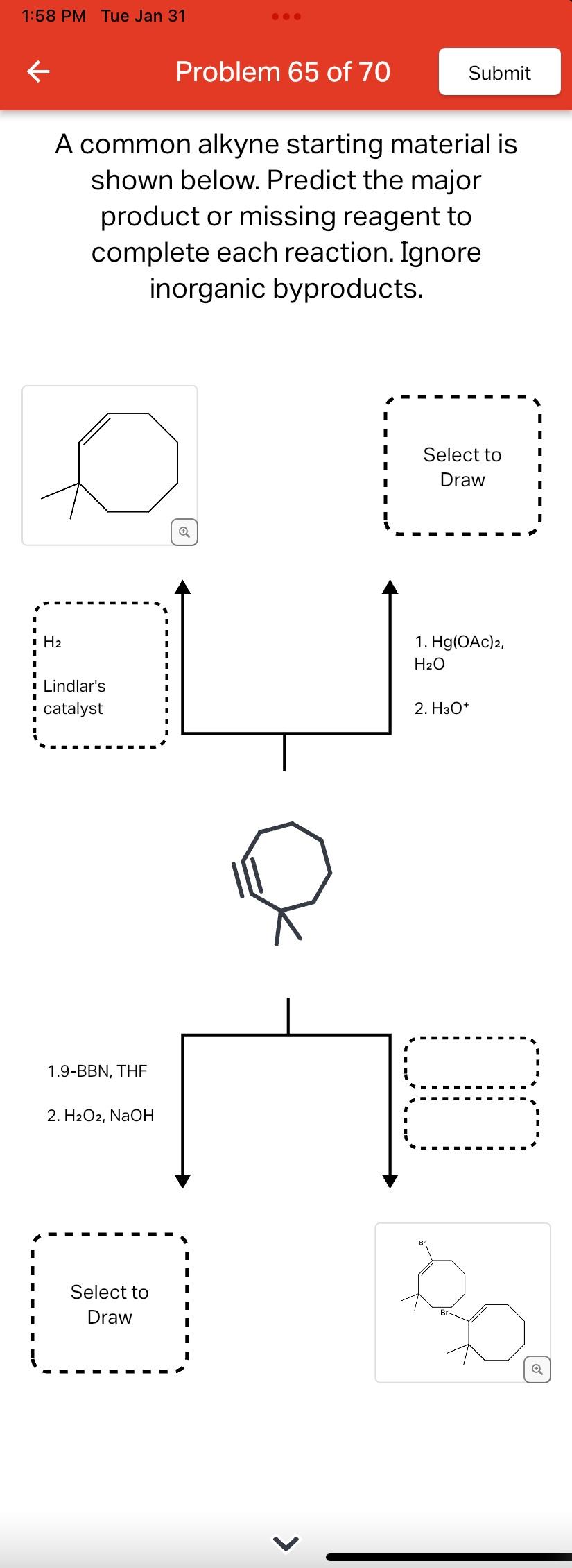 Solved A common alkyne starting material is shown below. | Chegg.com