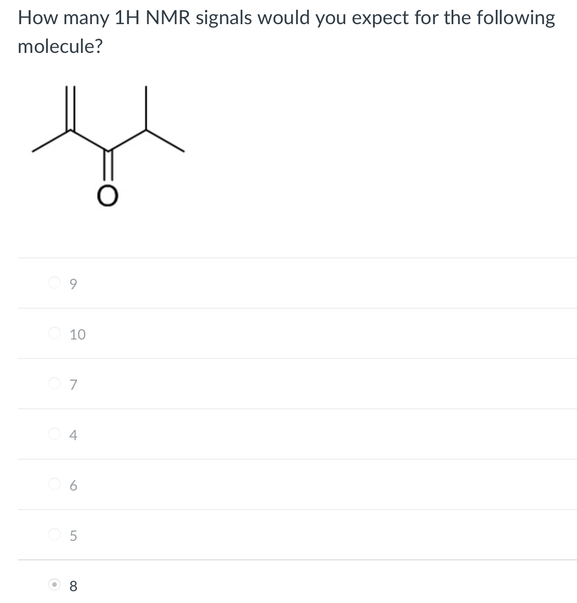 Solved How many 1H NMR signals would you expect for the | Chegg.com