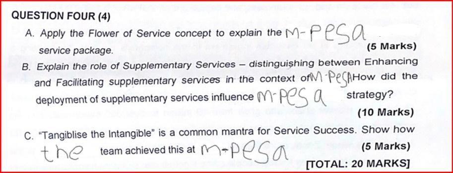 Solved QUESTION FOUR (4) A. Apply the Flower of Service | Chegg.com