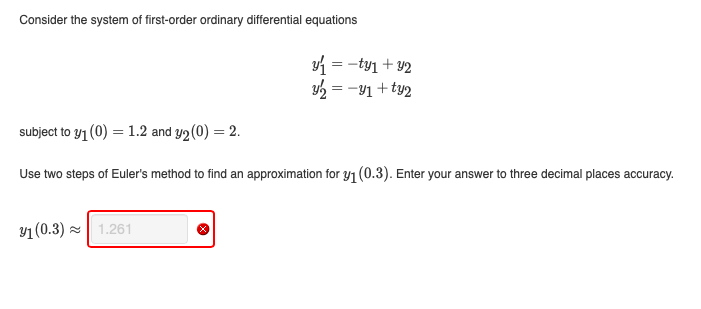 Solved Consider The System Of First Order Ordinary