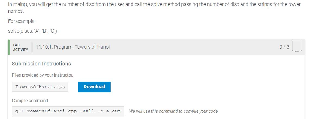 Solved 11.10 Program: Towers of Hanoi Towers of Hanoi The | Chegg.com Solved 11.10 Program: Towers of Hanoi Towers of Hanoi The | Chegg.com