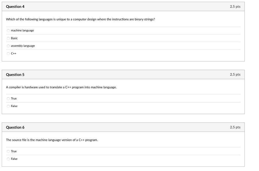 Solved Question 7 2.5 pts Which of the following are valid | Chegg.com