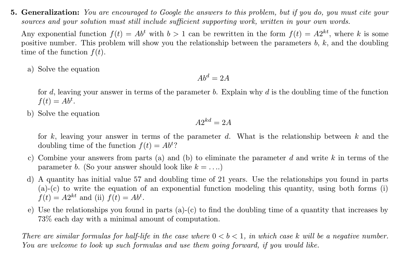 Solved Generalization: You are encouraged to Google the | Chegg.com