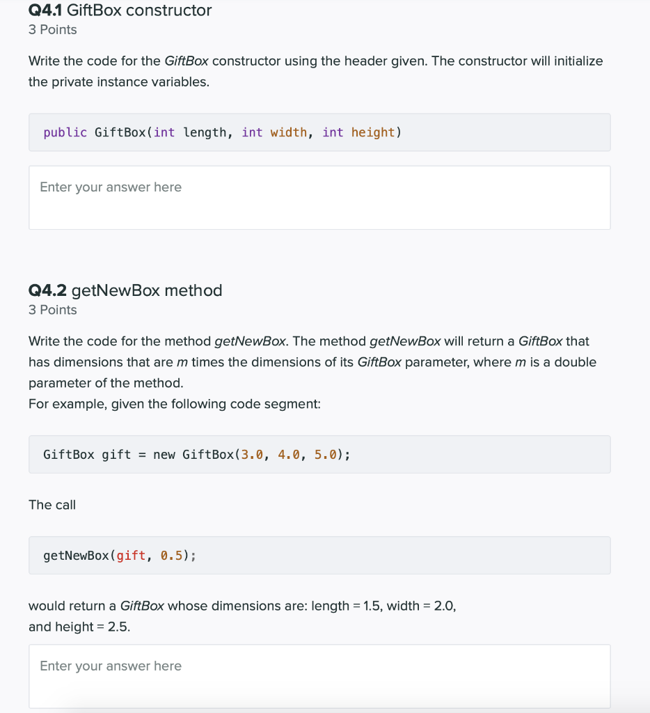 Solved Q4 Object Oriented Programming - Part II 10 Points | Chegg.com