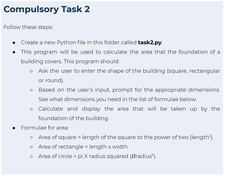 Solved Compulsory Task 2 Follow these steps: Create a new | Chegg.com