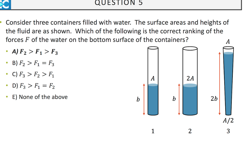 Solved QUESTION 5 Consider three containers filled with | Chegg.com