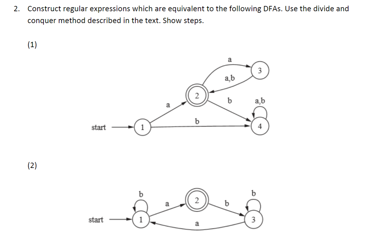 Solved 2. Construct regular expressions which are equivalent | Chegg.com Solved 2. Construct regular expressions which are equivalent | Chegg.com